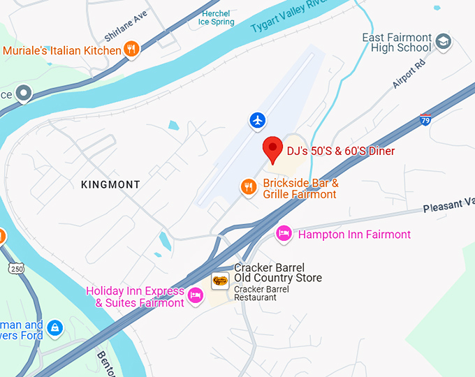 16. dj's 50's & 60's diner map