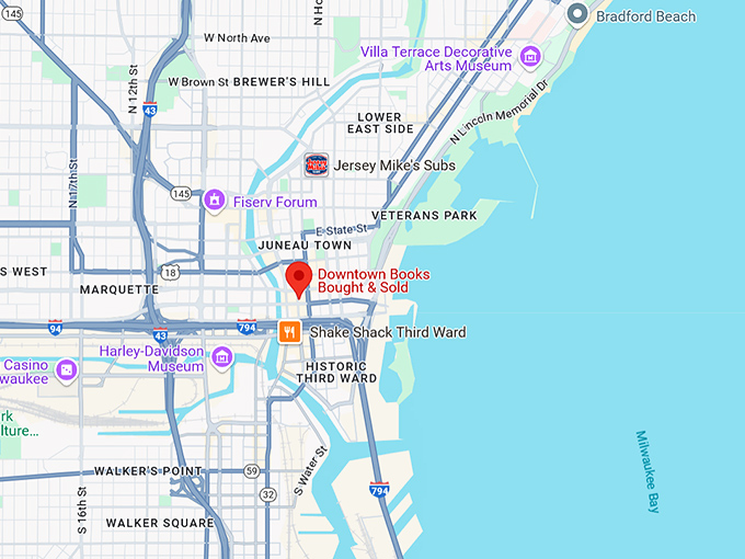 16. downtown books bought & sold map