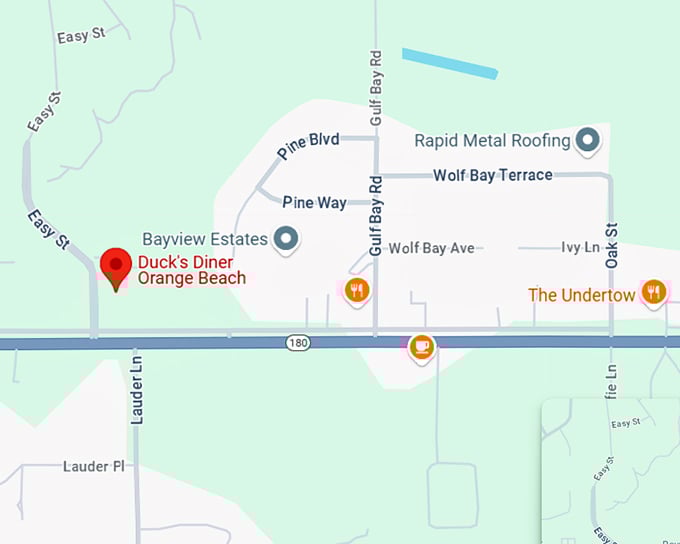 16. duck's diner orange beach map