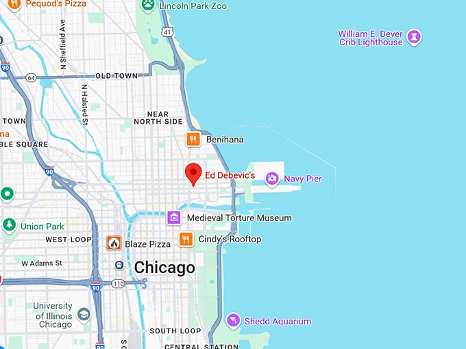 16. ed debevic&rsquo;s map