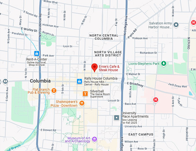 16. ernie's cafe & steak house map