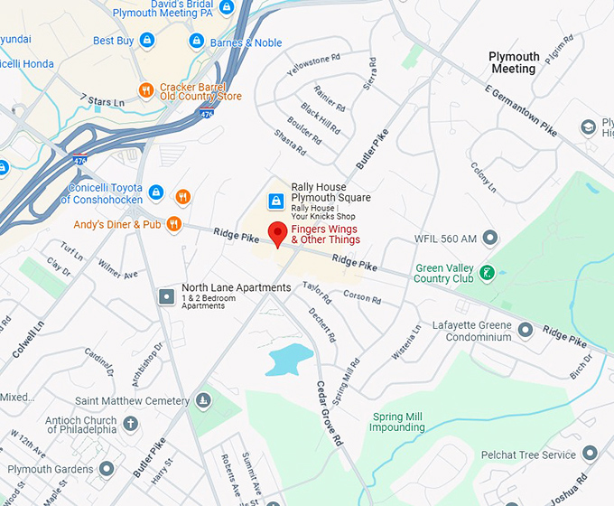 16. fingers wings & other things map