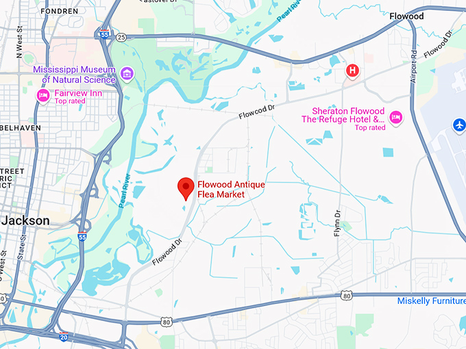16. flowood antique flea market map
