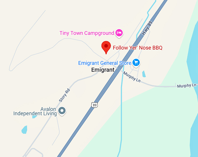 16. follow yer' nose bbq map