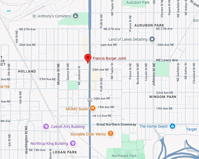 16. francis burger joint map