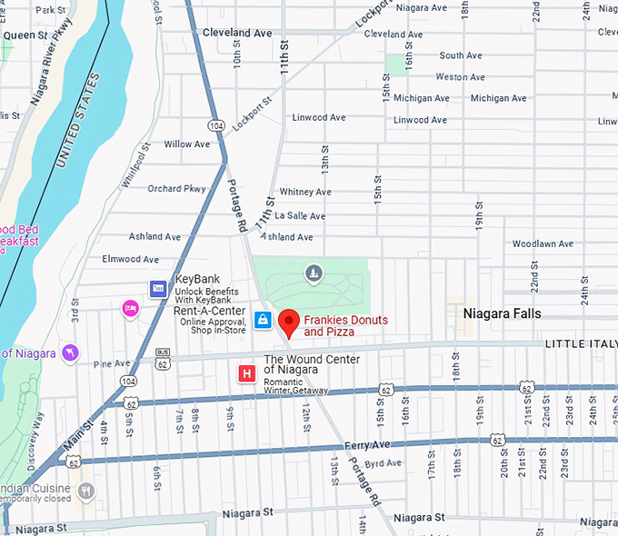 16. frankies donuts and pizza map