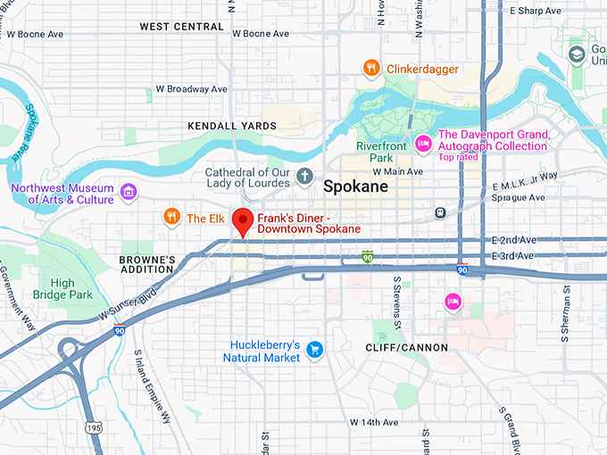 16. frank's diner downtown spokane map