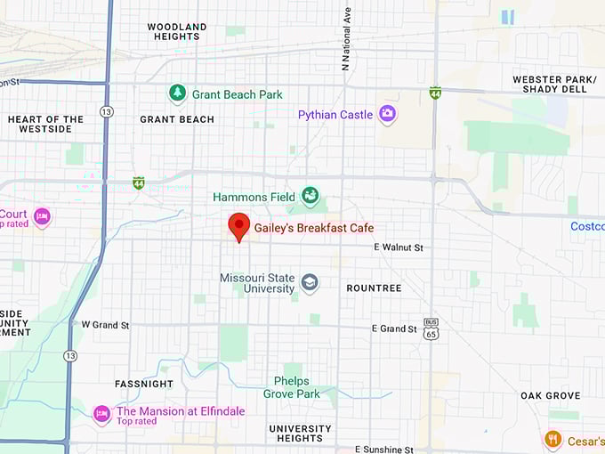 16. gailey's breakfast cafe map