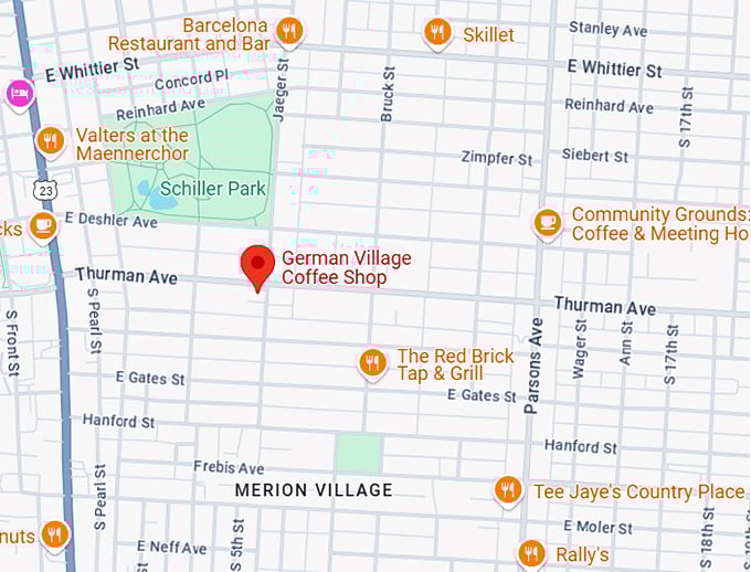 16. german village coffee shop map