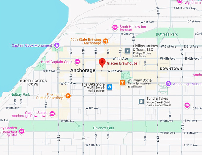 16. glacier brewhouse map