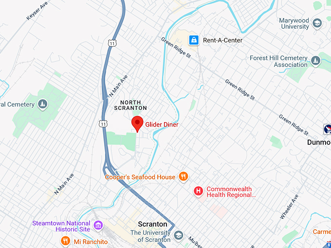 16. glider diner map