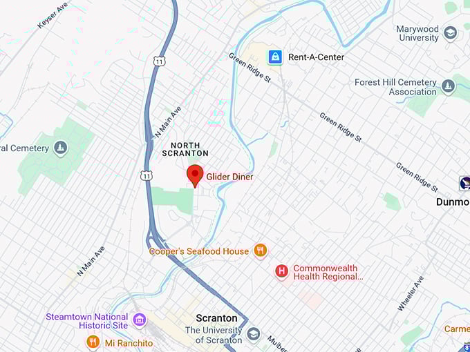 16. glider diner map
