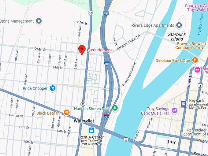 16. gus's hotdogs map