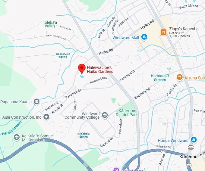 16. haleiwa joe's haiku gardens map