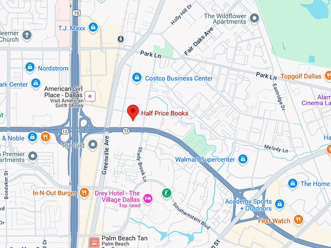 16. half price books (5803 e nw hwy) map