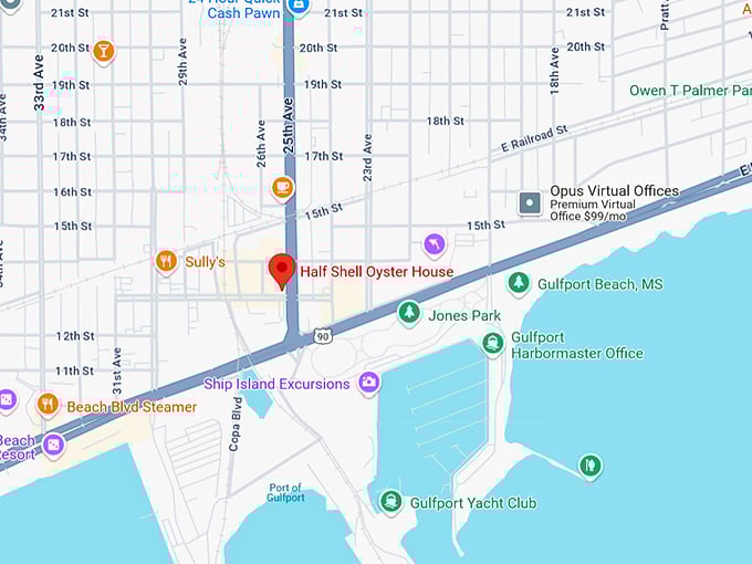 16. half shell oyster house map