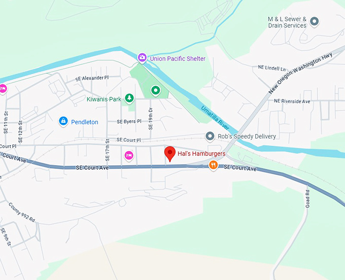 16. hal's hamburgers map