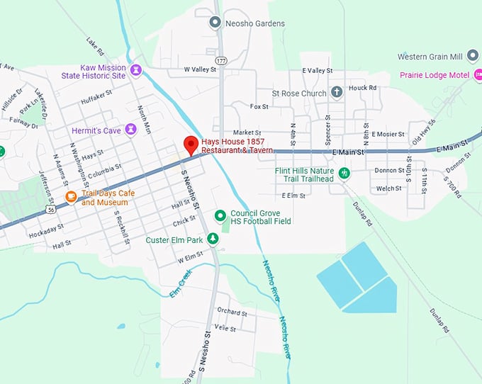 16. hays house 1857 restaurant & tavern map