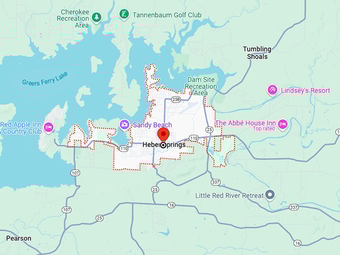 16. heber springs map
