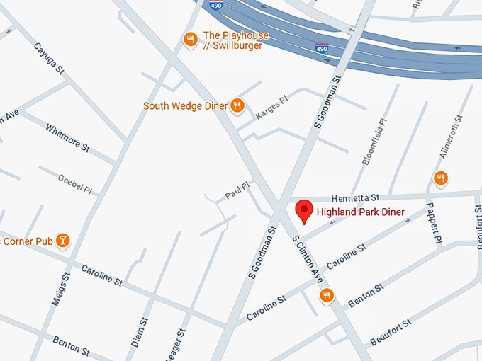 16. highland park diner map