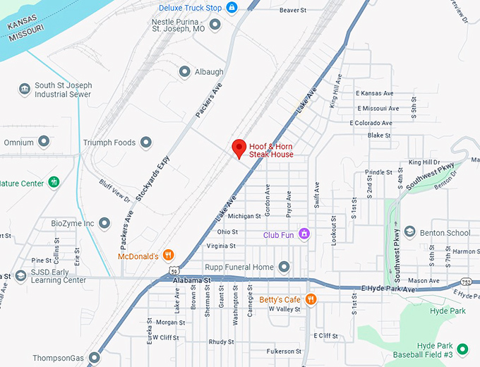 16. hoof & horn steak house map