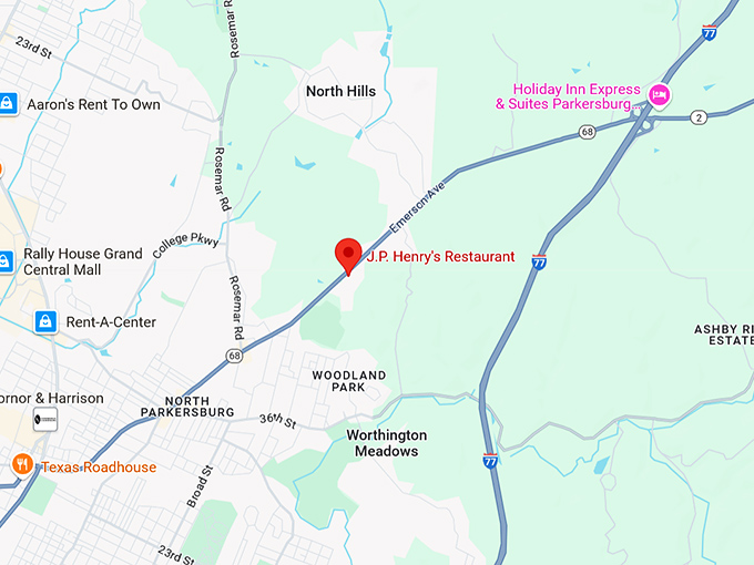 16. j.p. henry's restaurant map