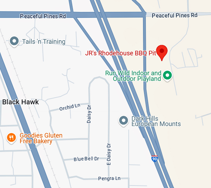 16. j.r.'s rhodehouse bbq pit map