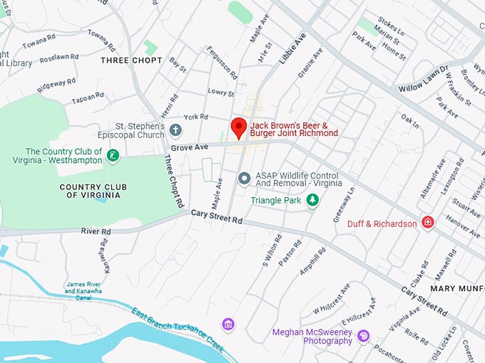 16. jack brown's beer & burger joint map