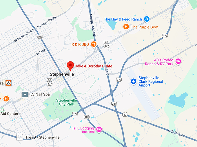 16. jake & dorothy's cafe map
