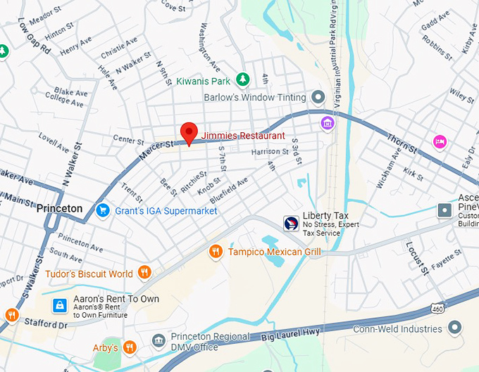 16. jimmies restaurant map