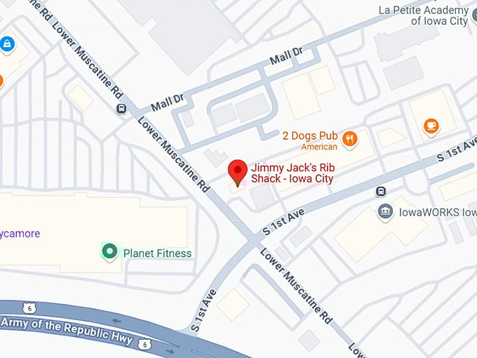 16. jimmy jack's rib shack iowa city map