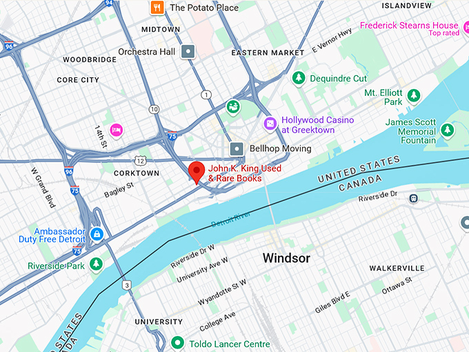 16. john k. king used & rare books map