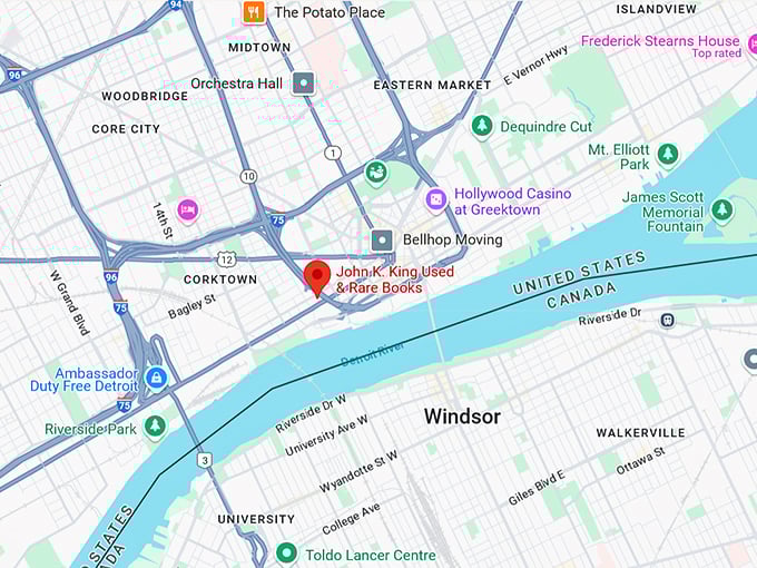 16. john k. king used & rare books map