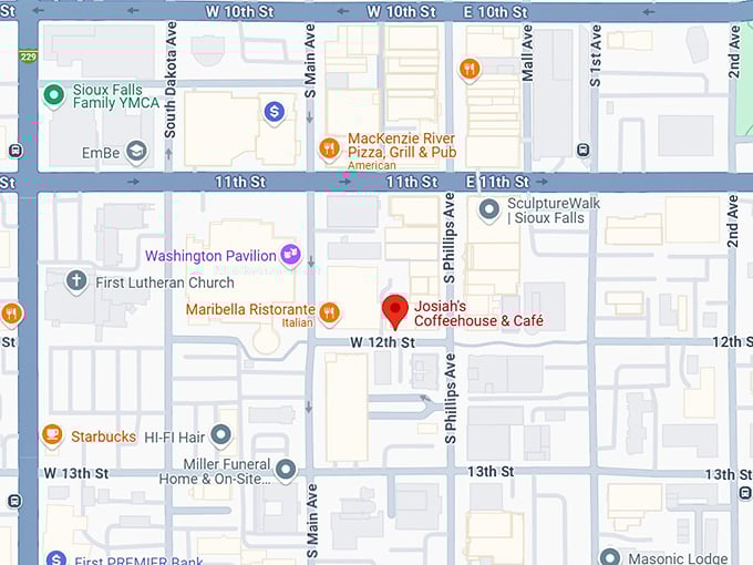 16. josiah&rsquo;s coffeehouse & caf&eacute; map