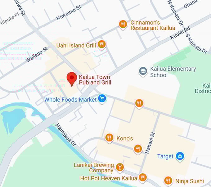 16. kailua town pub and grill pub map