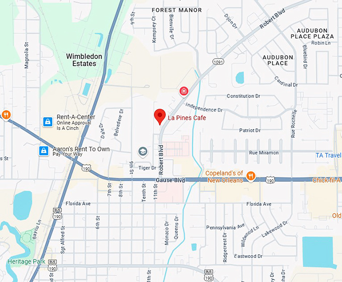 16. la pines cafe map