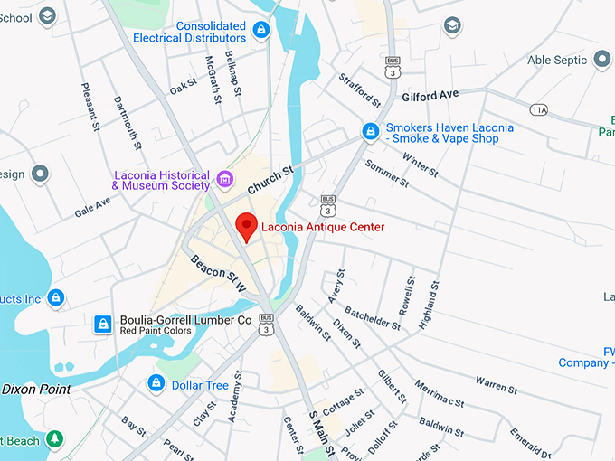 16. laconia antique center map