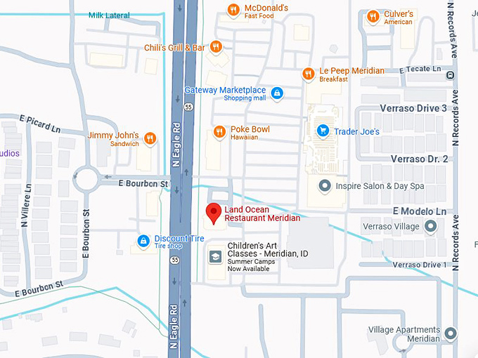 16. land ocean restaurant meridian map