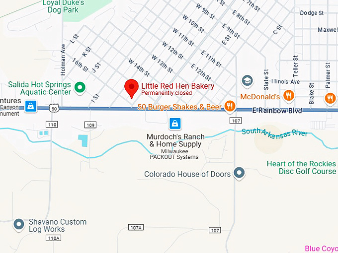 16. little red hen bakery map