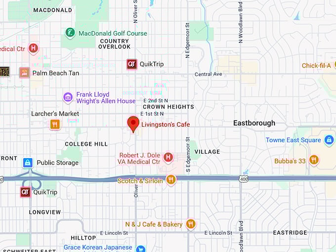 16. livingston's cafe map