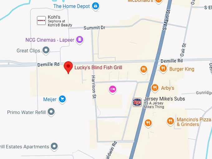 16. lucky's blind fish grill map