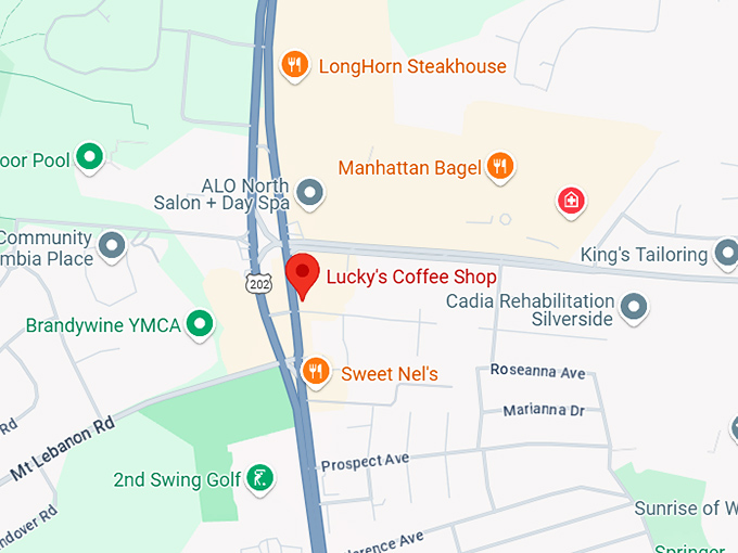 16. lucky's coffee shop map