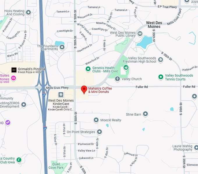 16. mahalo's coffee & mini donuts map