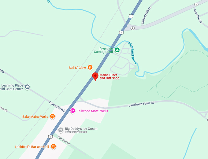 16. maine diner and gift shop map
