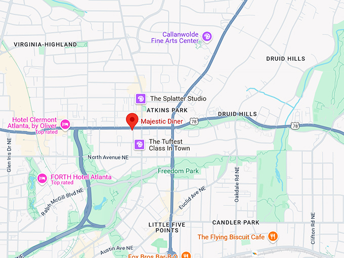 16. majestic diner map