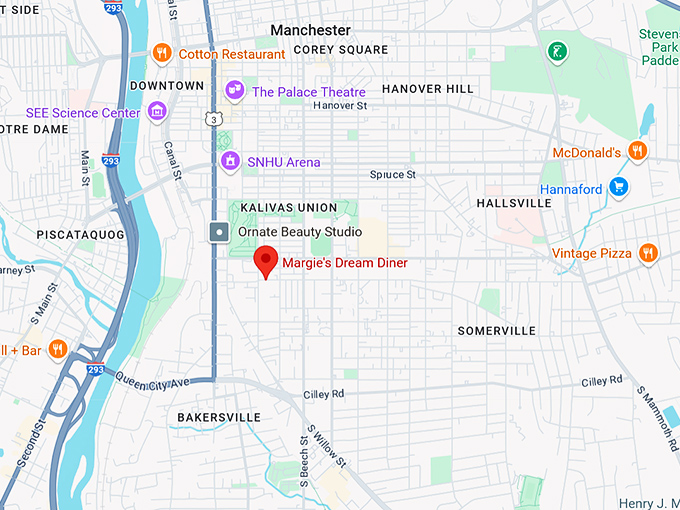 16. margie's dream diner map