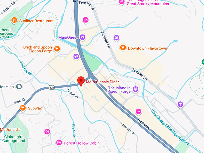 16. mel's classic diner map