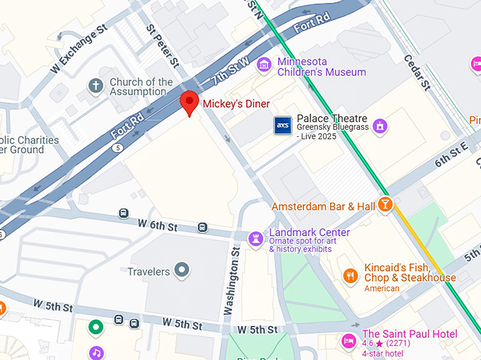 16. mickey's diner map