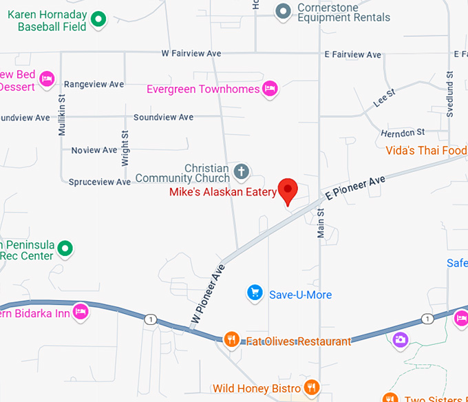 16. mike's alaskan eatery map