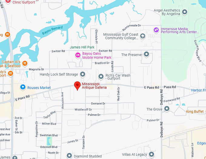 16. mississippi antique galleria map